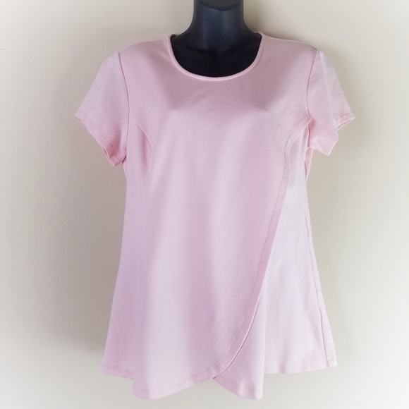 H by Halston | Tops | H By Halston Pink Layer Front Tshirt | Poshmark